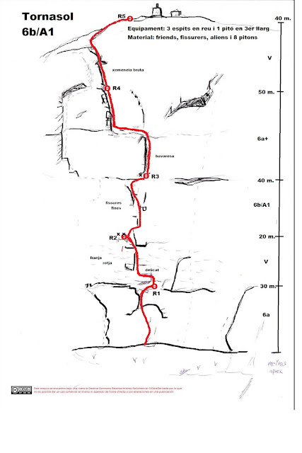 Escaladas en Penyagolosa: 13 - Tornassol, 6b / A1