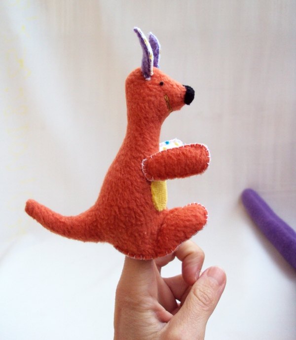 Crafts by mouhoxLab: Mom kangaroo doll and finger puppet baby kangaroo ...