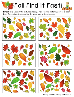 Kindergarten Faith: New Fan Freebie - Fall Find it Fast