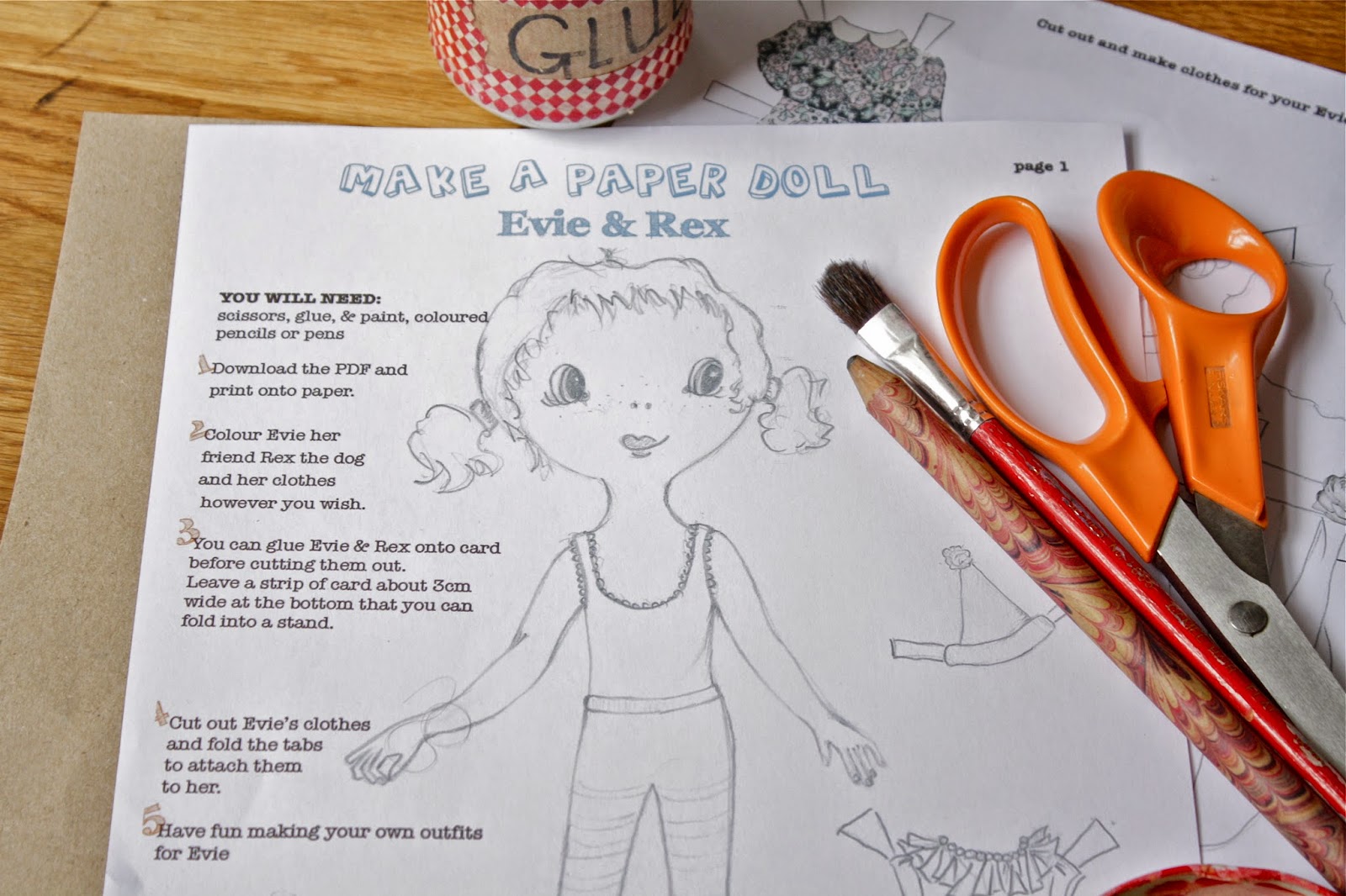 Evie & Rex Paper Dolls - Mrs Fox's sustainable life, home, crafts and food