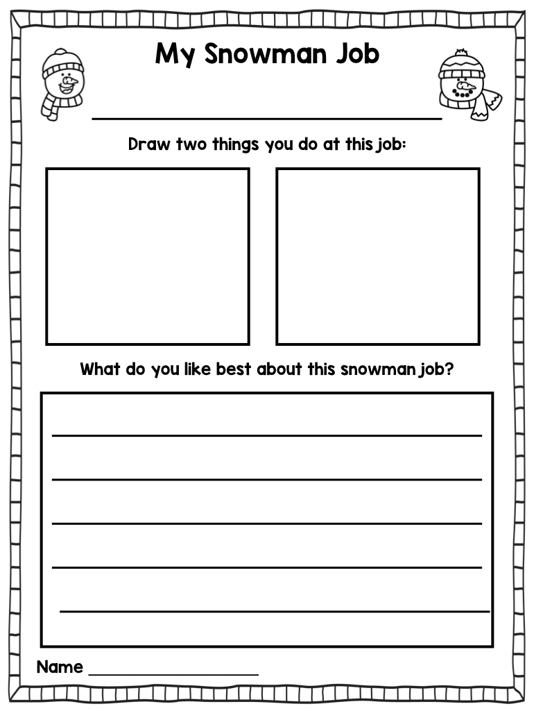 Snowmen At Work Activities - Firstieland