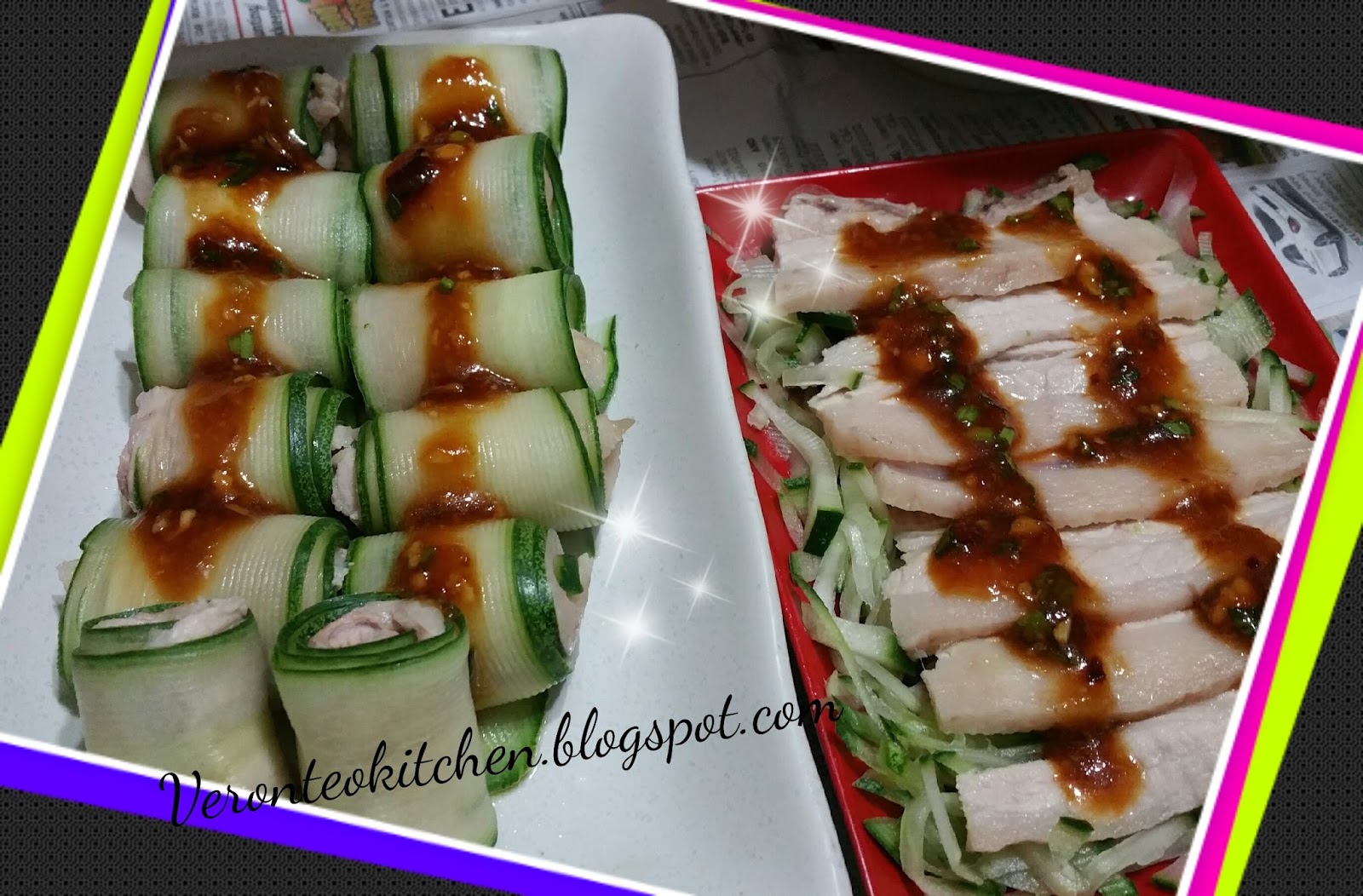 Veronica's Kitchen: 蒜茸白肉 Poached Pork Belly With Garlic Sauce