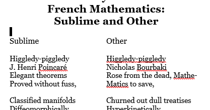 Intersections -- Poetry with Mathematics: Mathy Double Dactyls