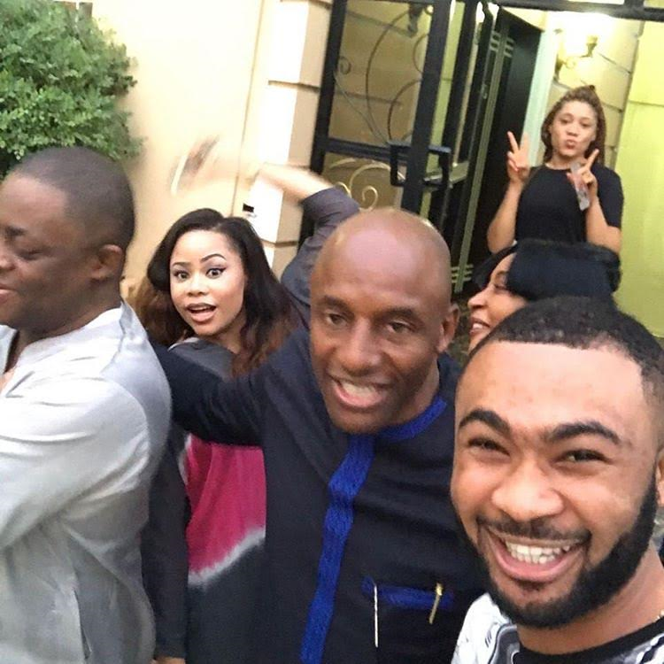 John Fashanu & wife Rachel Bakam, pay a visit to Femi Fani-Kayode's home