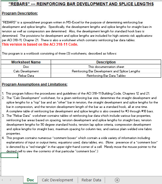Reinforcing Bar Development and Splice Lengths ACI 318-11