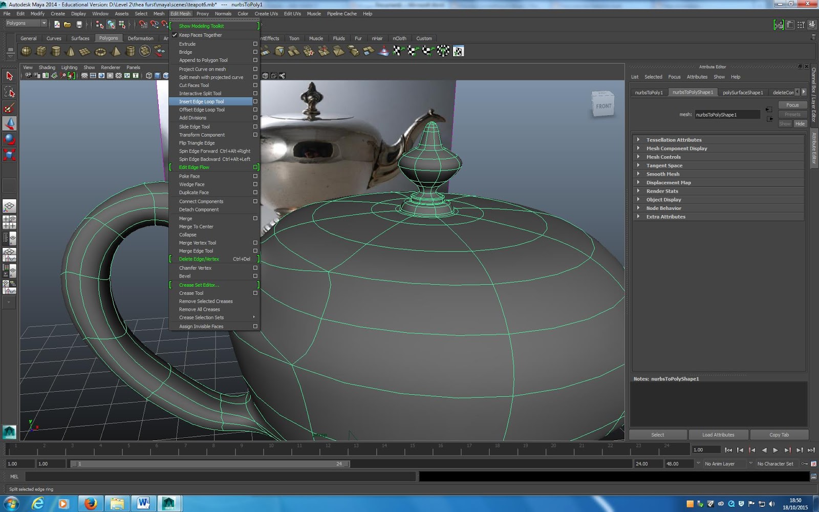 Modelling in Maya teapot | Thea Animation