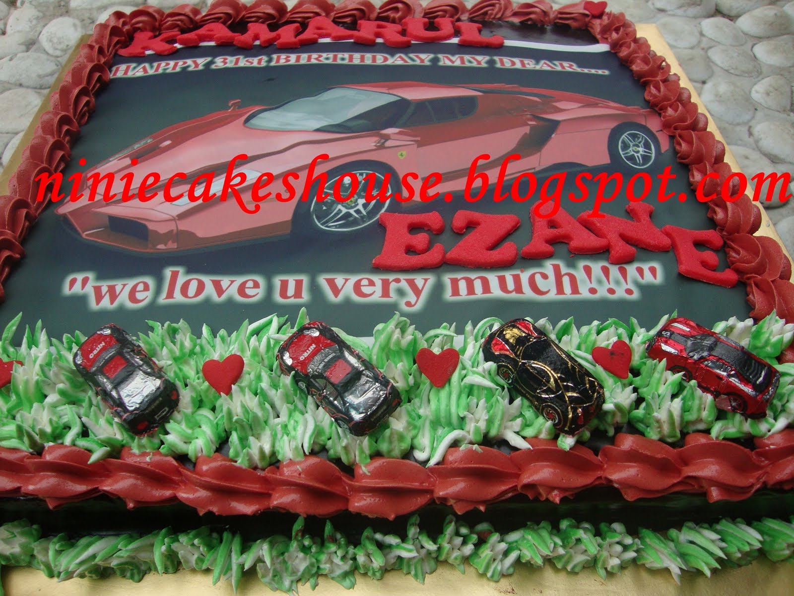 ninie cakes house: Choc Moist Cakes with Ferrari Enzo Edible Image