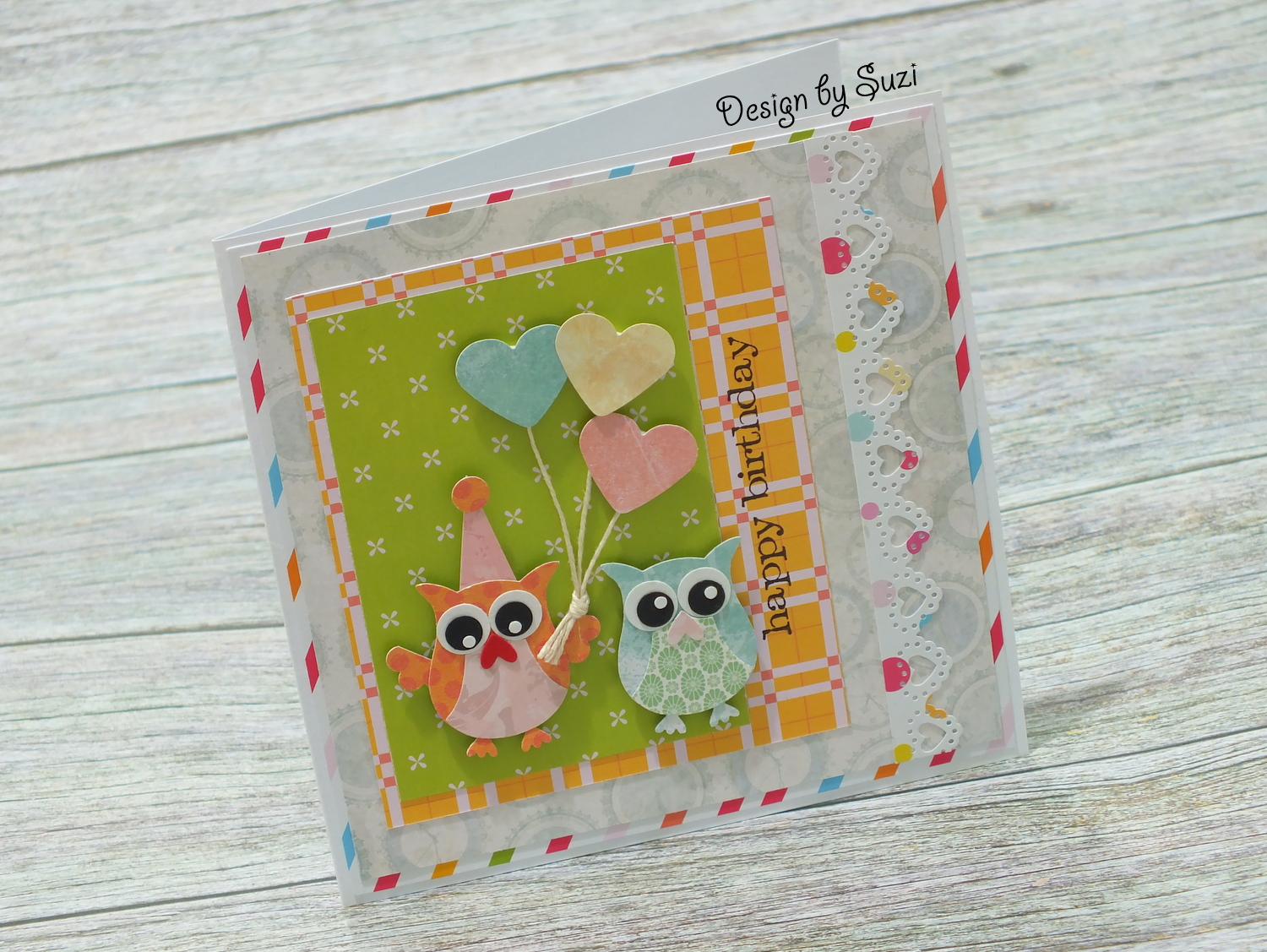 Happy Birthday Owl Card - Design by Suzi