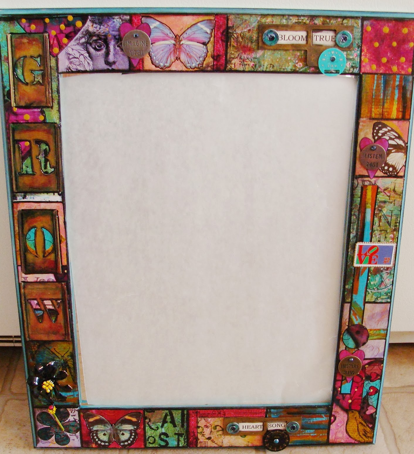 My Art Journal: Some More Collaged Art With My Painted Papers