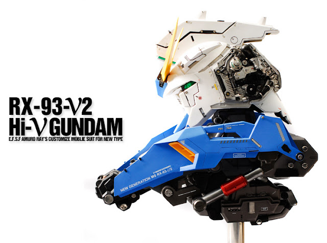 GUNDAM GUY: 1/24 RX-93-V2 Hi-V Gundam Head (Resin Kit) - Painted Build