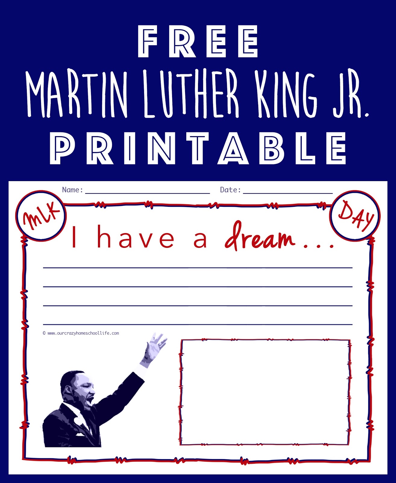 FREE Martin Luther King Jr. Activity... - Our Crazy Homeschool Life