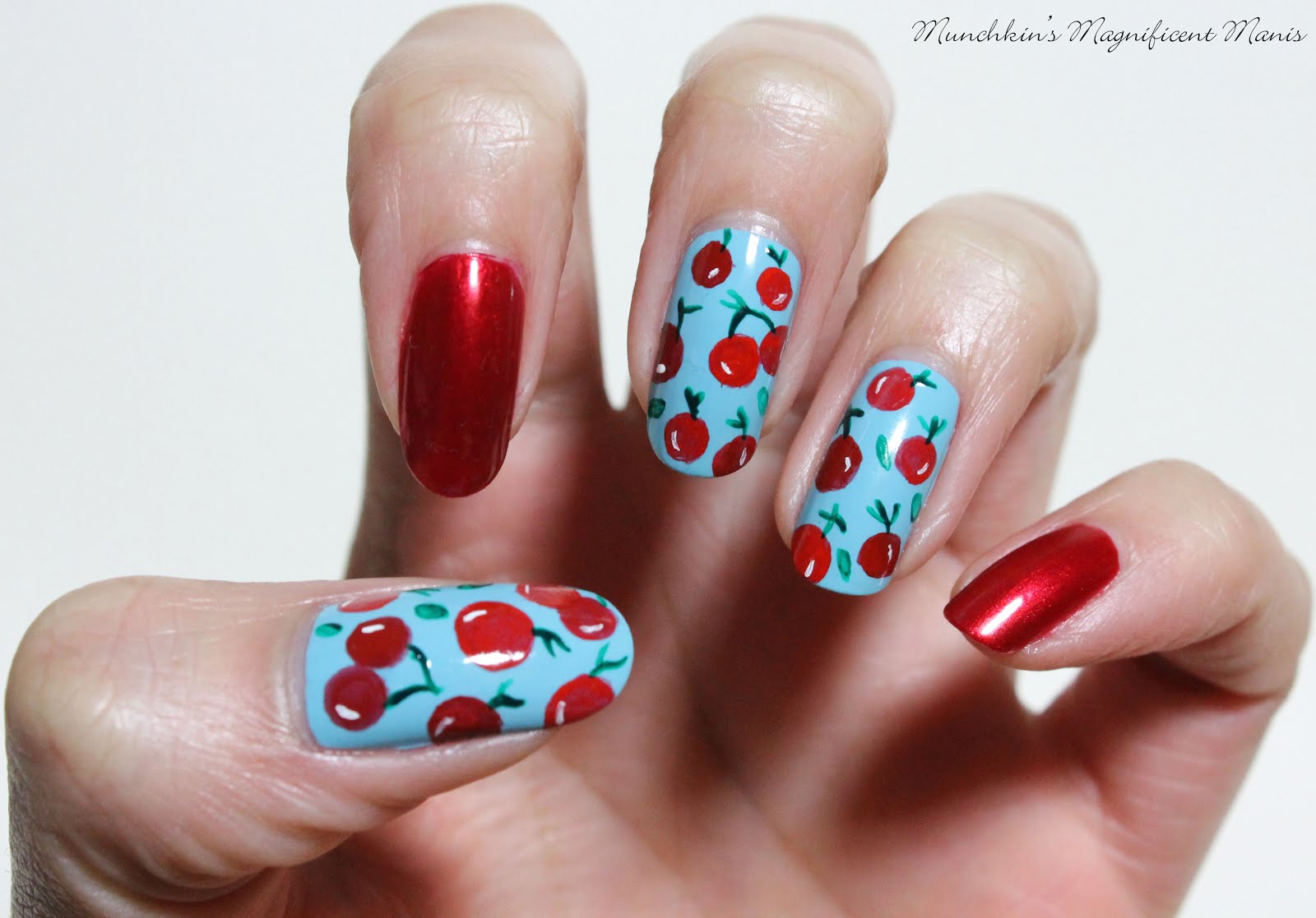 Munchkin’s Magnificent Manis: Cherry Fest- Cherry Nail Design