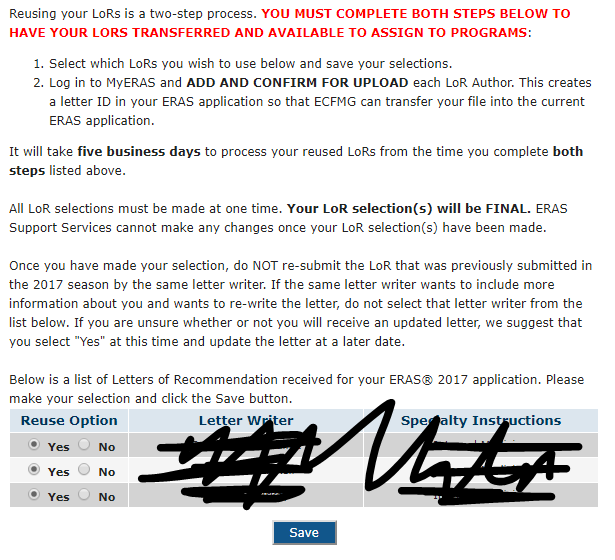 Medicowesome: ERAS token, AAMC account, Letter of Recommendation