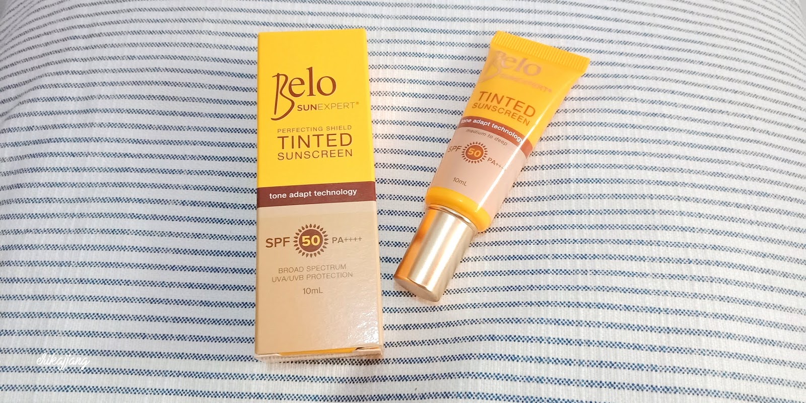 Belo: Sun Expert Perfecting Shield Tinted Sunscreen SPF 50 PA++++.