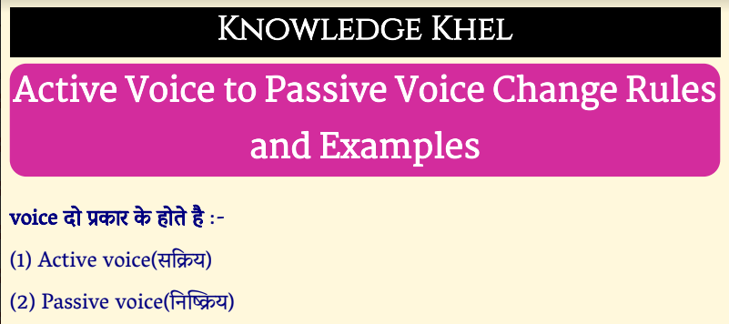 Knowledge Kida : Active Voice to Passive Voice Change Rules and Examples