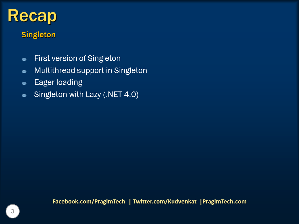 Sql server, .net and c# video tutorial: Static Class vs Singleton Sql server, .net and c# video tutorial: Static Class vs Singleton