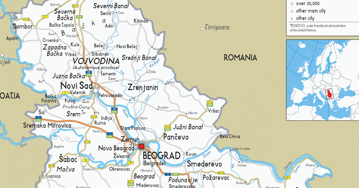 Romania Live: Harta rutiera Serbia
