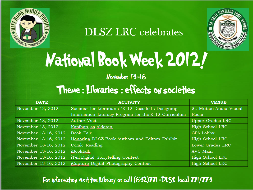 DLSZ LRC celebrates National Book Week 2012