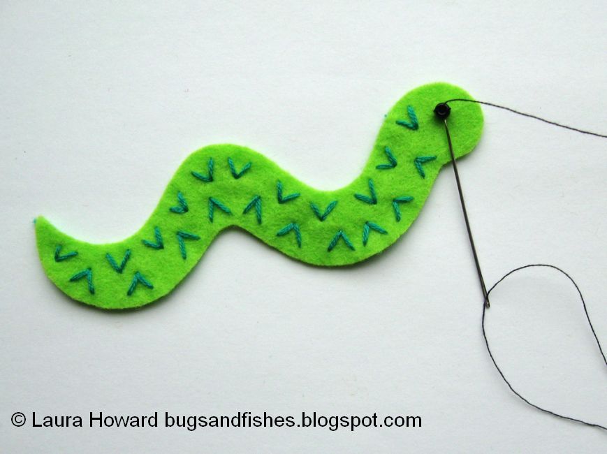 Bugs and Fishes by Lupin: How To: Make a Mini Felt Snake