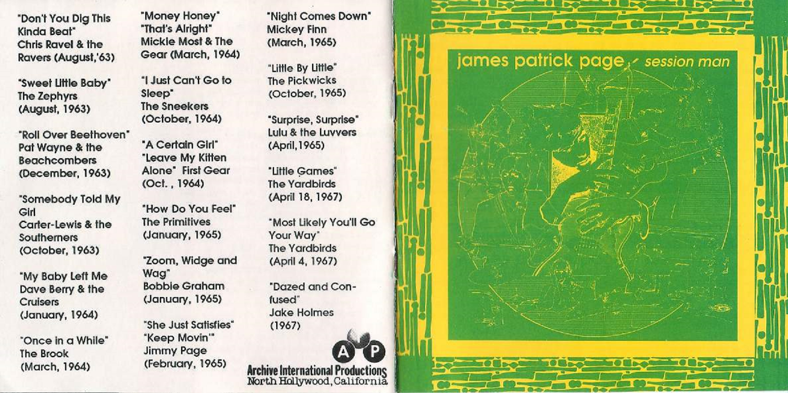 Pop On The Run: James Patrick Page (Jimmy Page) - Session Man, Vol. 1&2 ...