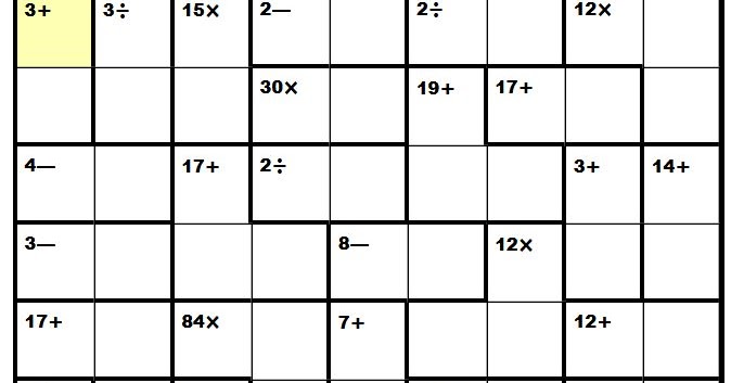 Webster's KenKen Puzzle Logic Revealed: KenKen Puzzle Number 19