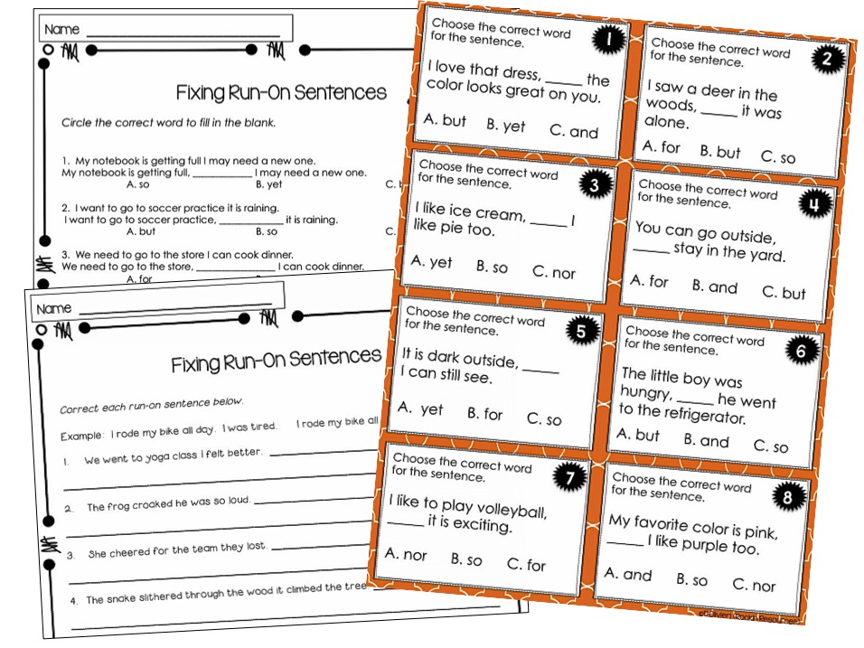 Testing: Writing Mini Lesson #4- Run-On Sentences