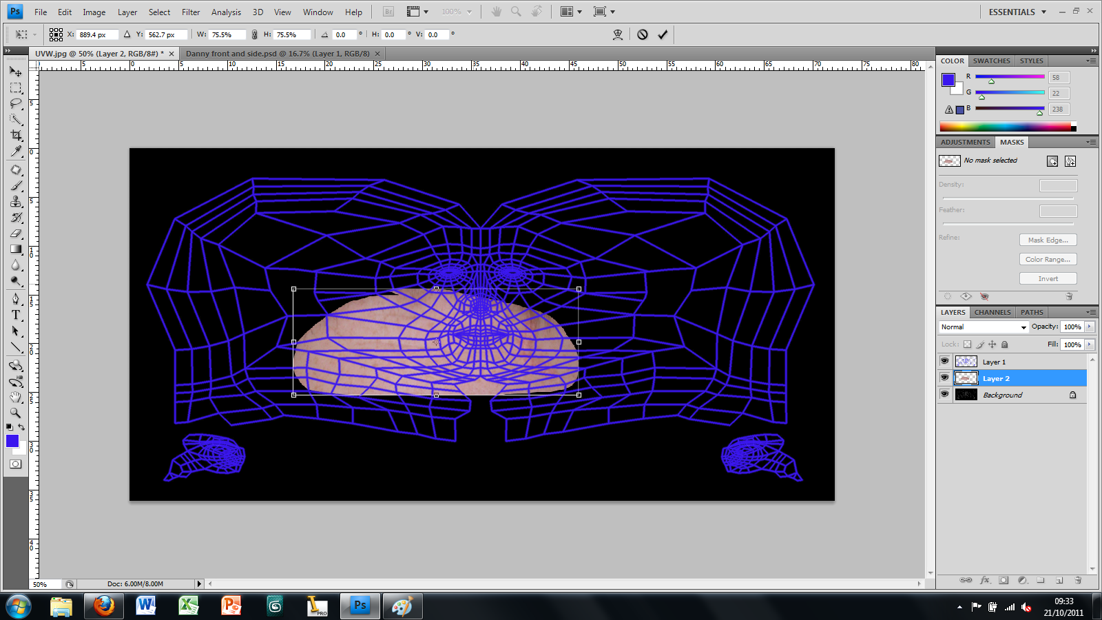 Virtual Environments: Creating the face bitmap