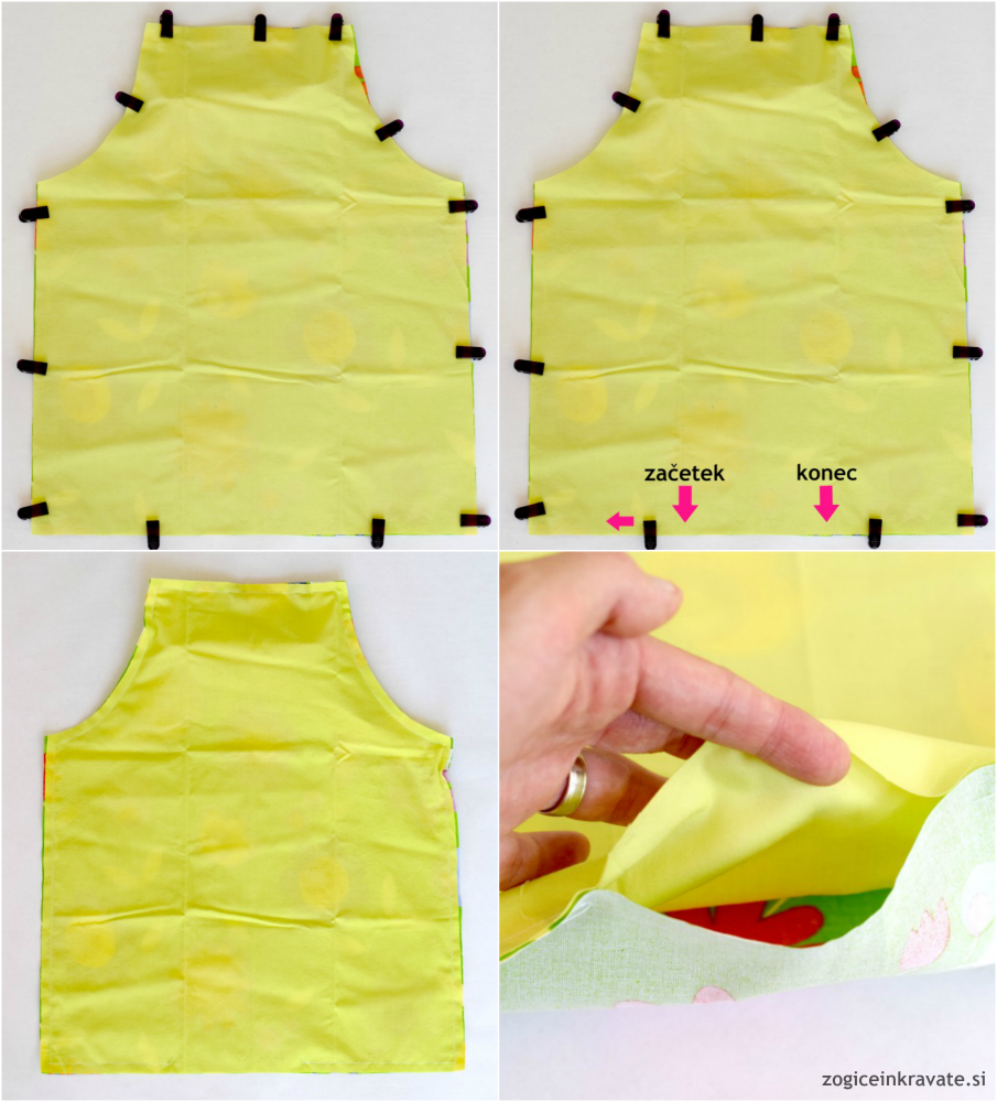 Otroški predpasnik - BREZPLAČEN kroj z navodili - žogice in kravate