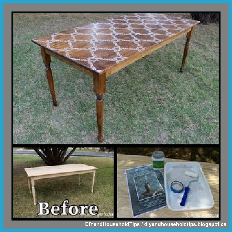 DIY And Household Tips: DIY Stenciled Farmhouse Table