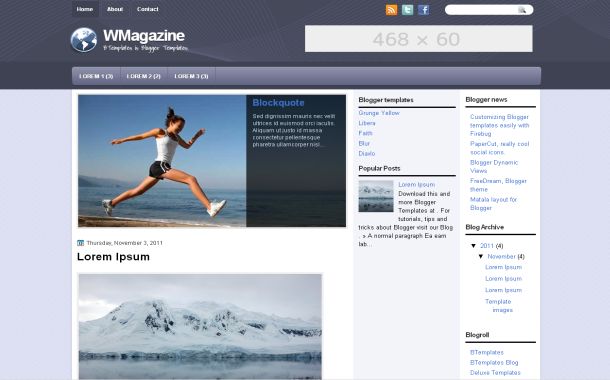 Singing Purple Music Blogger Layout Download