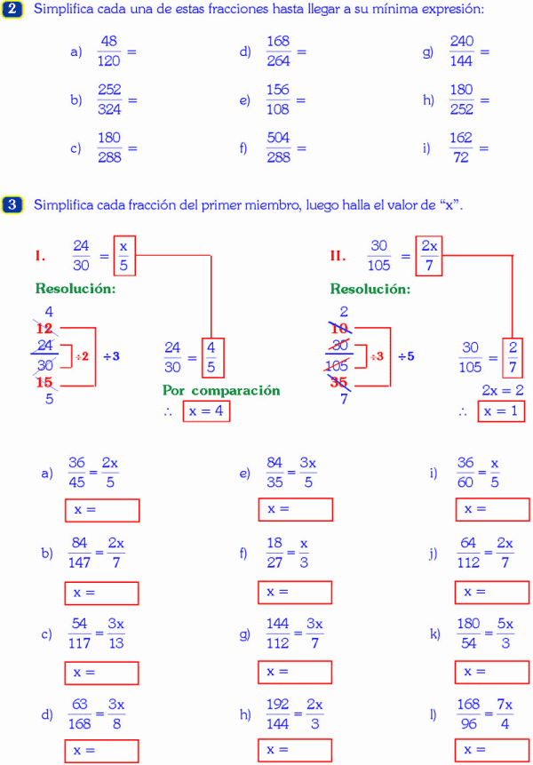 SIMPLIFICACION DE FRACCIONES EJERCICIOS RESUELTOS