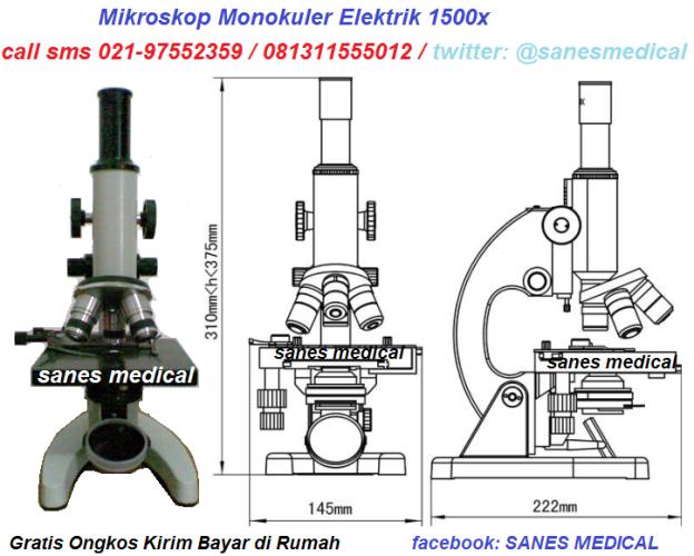 Sanes Medical: Mikroskop Monokuler Cahaya Elektrik 1500X YAZUMI