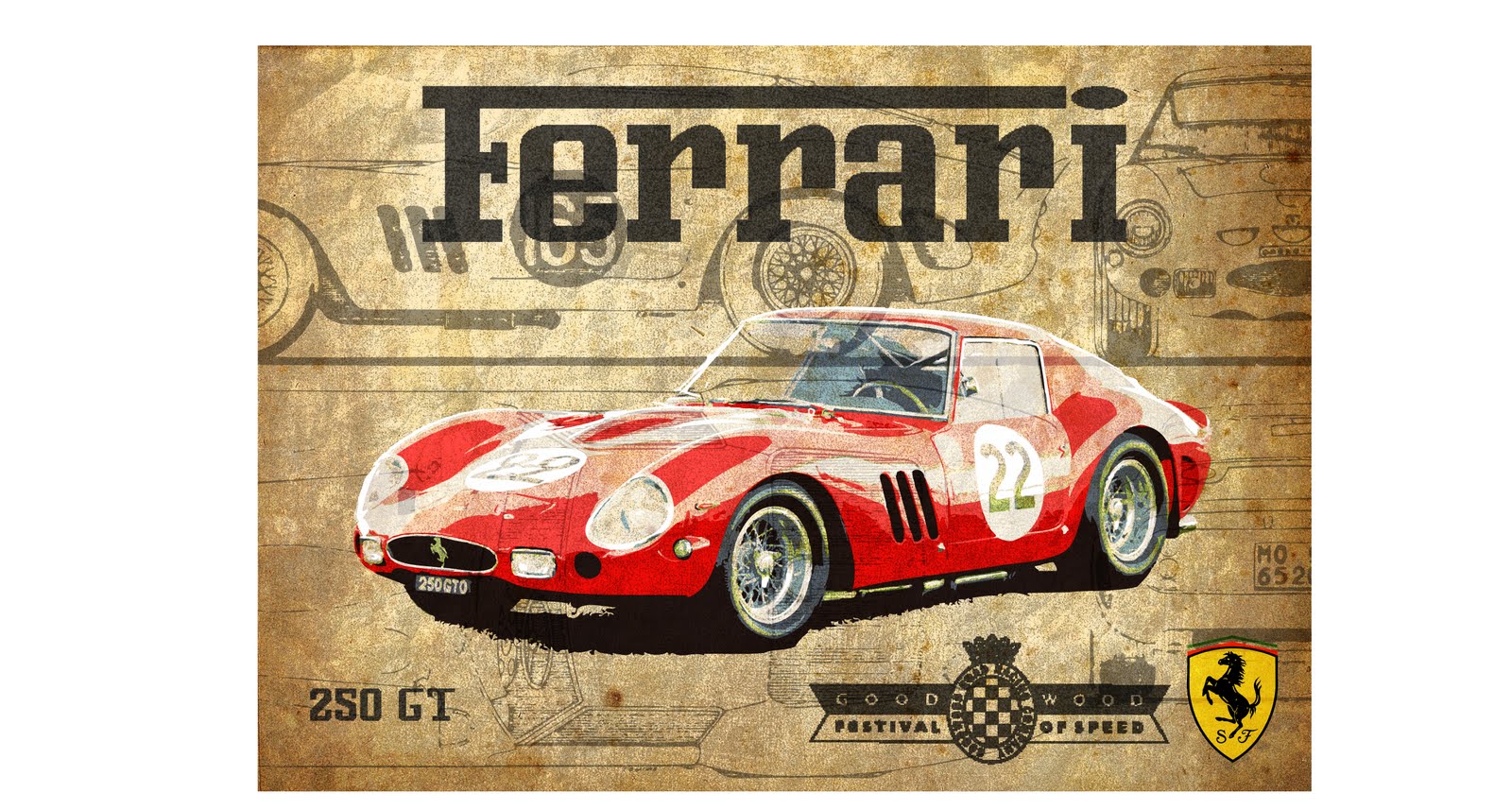 Alex Boys: Vintage Ferrari Poster