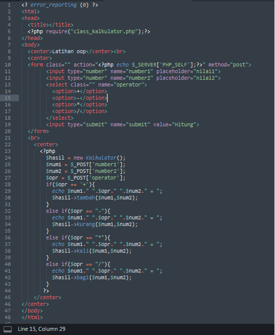 Membuat penjumlahan, pengurangan, pembagian dan perkalian dengan php ...