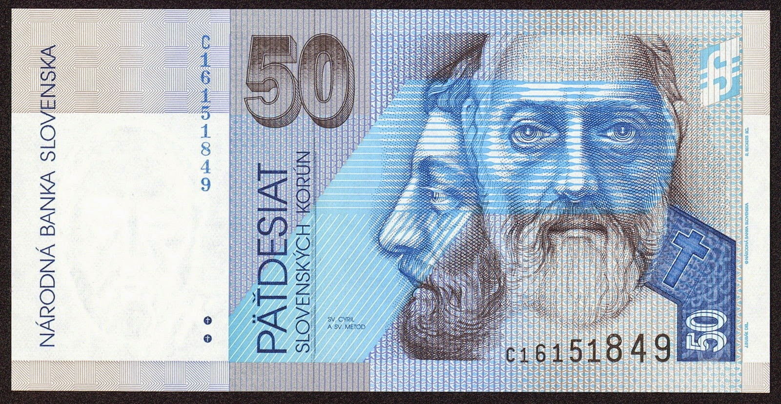 Slovakia 50 Korun banknote 1993 Saints Cyril and Methodius|World ...