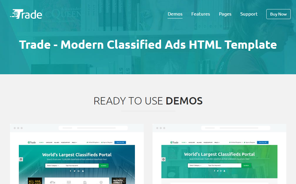Trade - Modern Classified Ads HTML Template - Free Premium Template