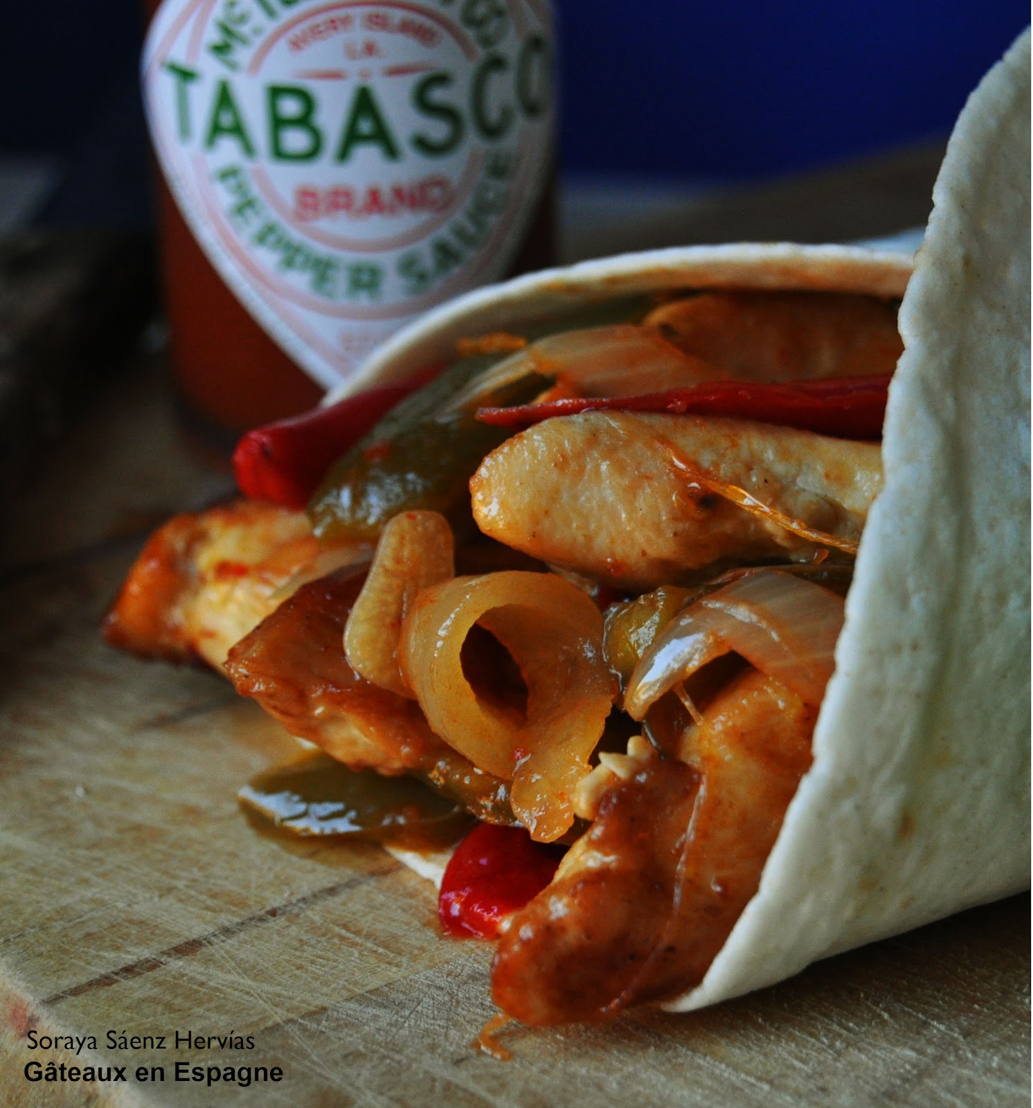 GÂTEAUX EN ESPAGNE: Recette de fajitas au poulet et aux poivrons