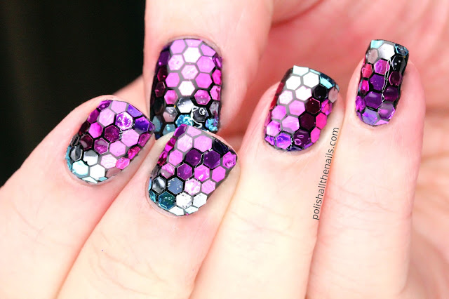 Pink to Blue Ombre Mermaid Nails