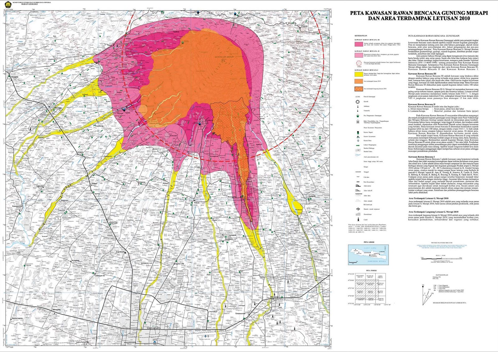 Peta KRB dan area terdampak langsung letusan Merapi 2010 ~ PASAG MERAPI