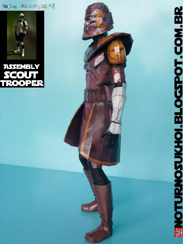 Noturno Sukhoi: Clone Wars Commander Jet Scouttrooper _Papercraft