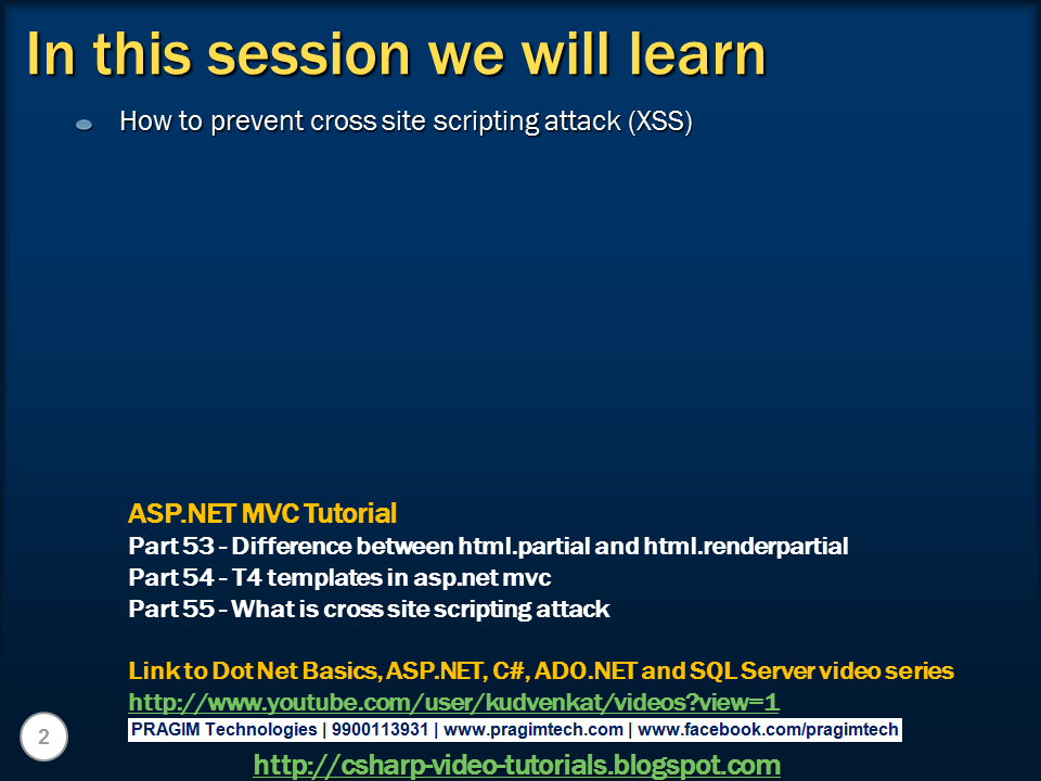 Sql Server Net And C Video Tutorial Part 56 How To Prevent Xss