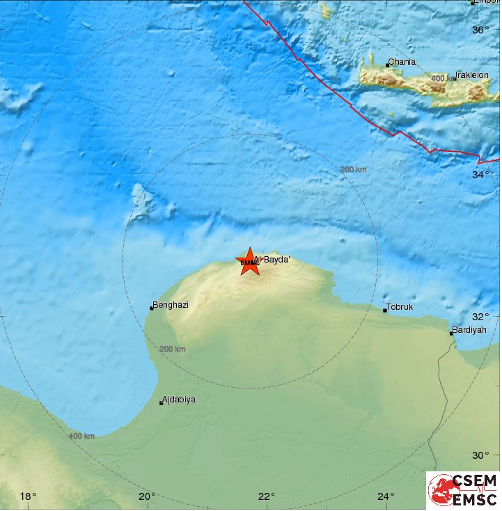 Sciency Thoughts: Magnitude 4.6 Earthquake in northeastern Libya.