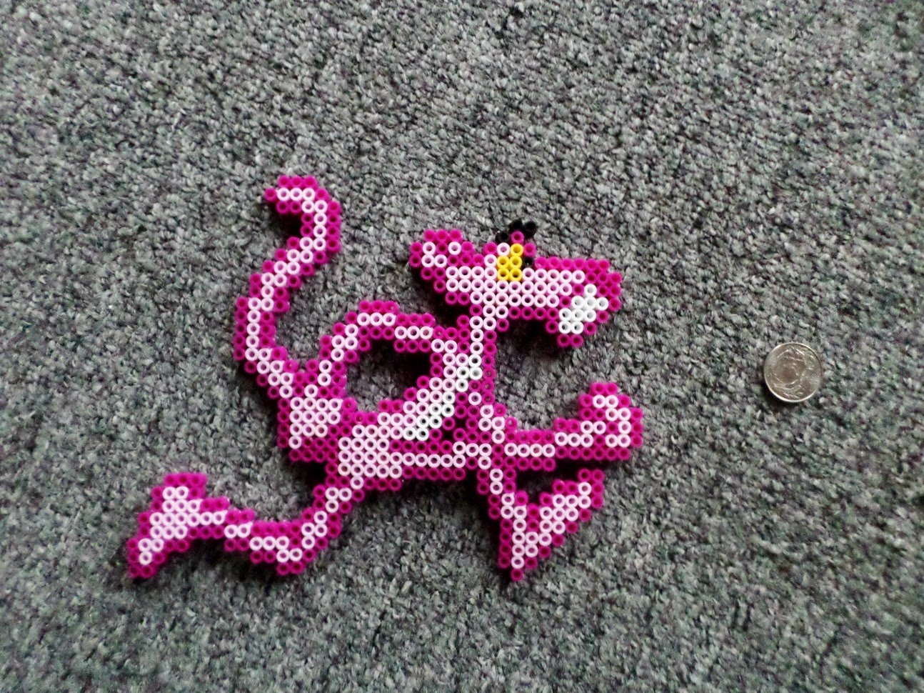 Long Black Fingers : Pink Panther Perler Beads