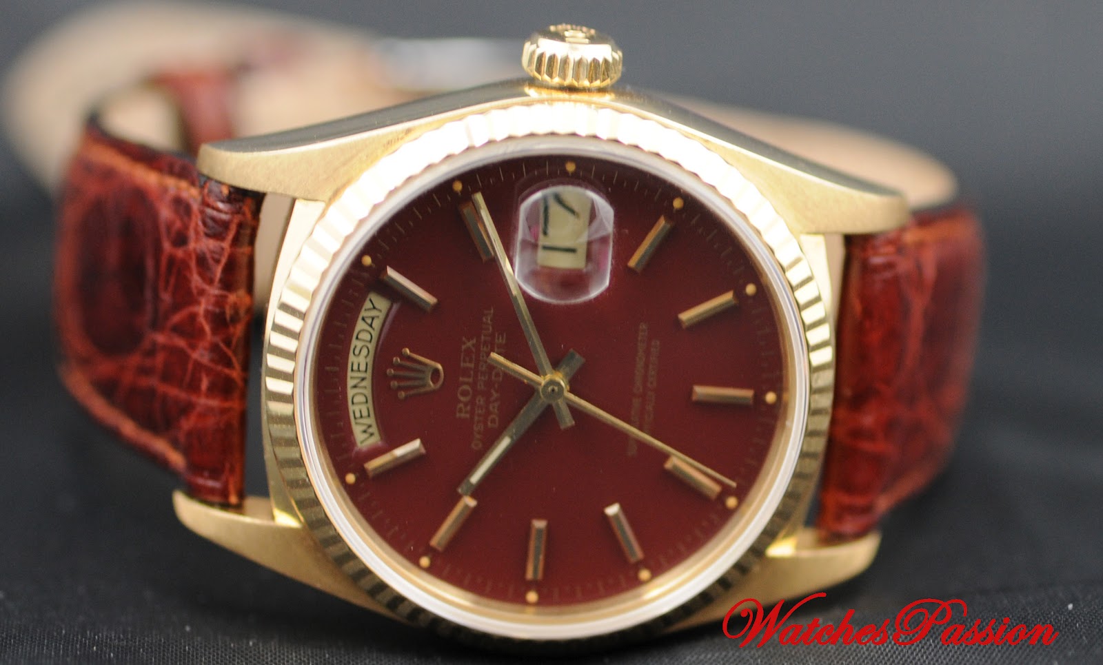 Watches Passion: Rolex Day Date 18038 Maroon Enamel