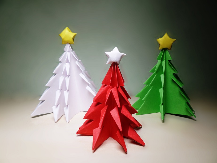 Creative Art: Decorazioni fai da te, alberi di Natale origami