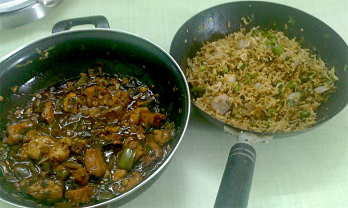 Life in Transition: Chicken chilly and Egg fried rice.