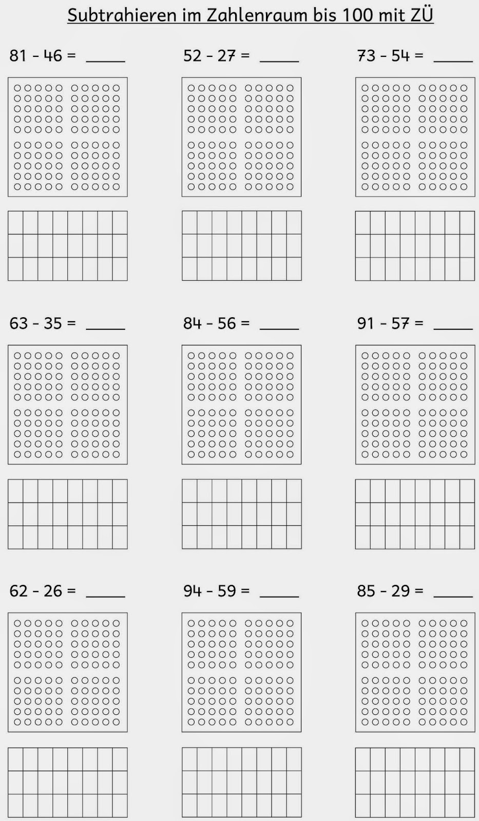 Lernstübchen: Addition und Subtraktion ZR 100 Fördermaterial