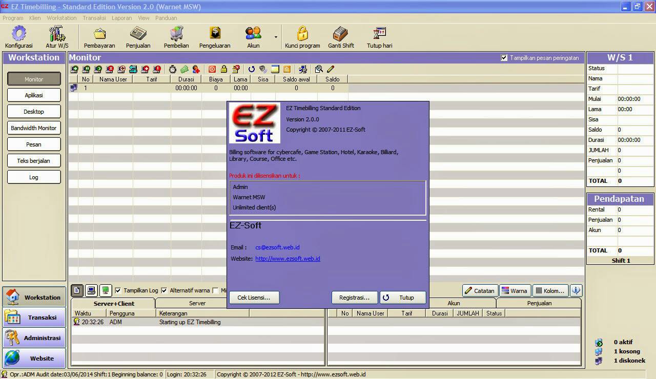 SOFTWARE MURAH UNLIMITED: EZ Timebilling v2.0 ( Billing Warnet)