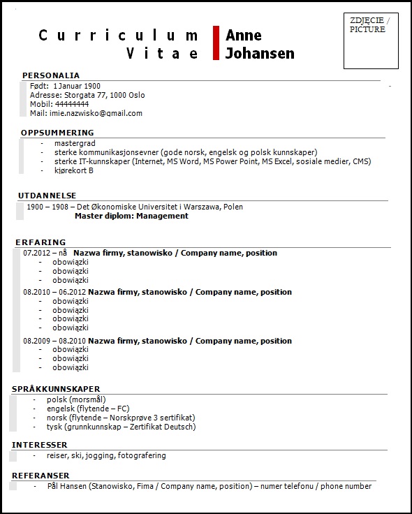 MyWayOfNorway: Jak napisać CV po norwesku? / How to write CV in Norwegian?