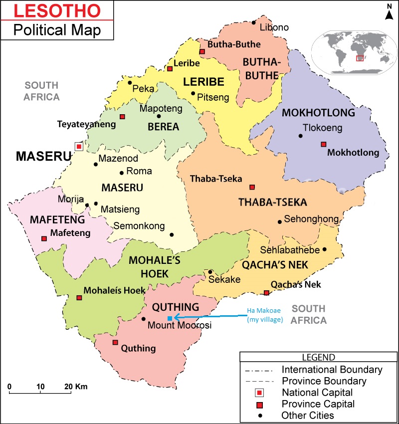 Lesotho Infinity And Beyond: Map of Lesotho